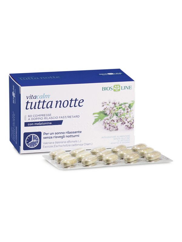 Vitacalm Tutta Notte con Melatonina - Integratore per Favorire il Sonno ...